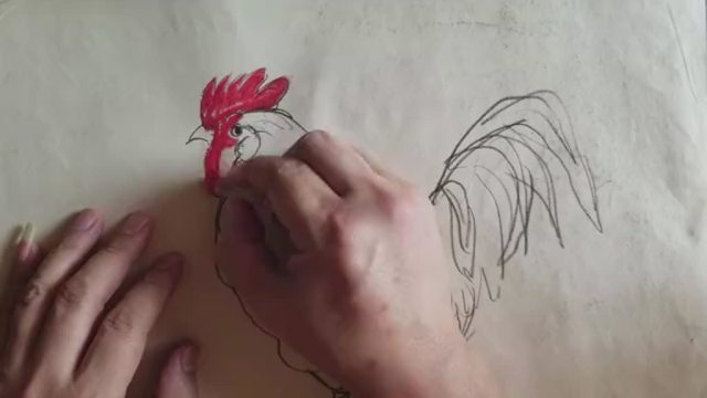 画一只大公鸡,身上上色的细节都在这了,简单又好看