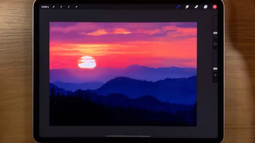 【Procreate绘画教程】手把手教你如何画日出日落
