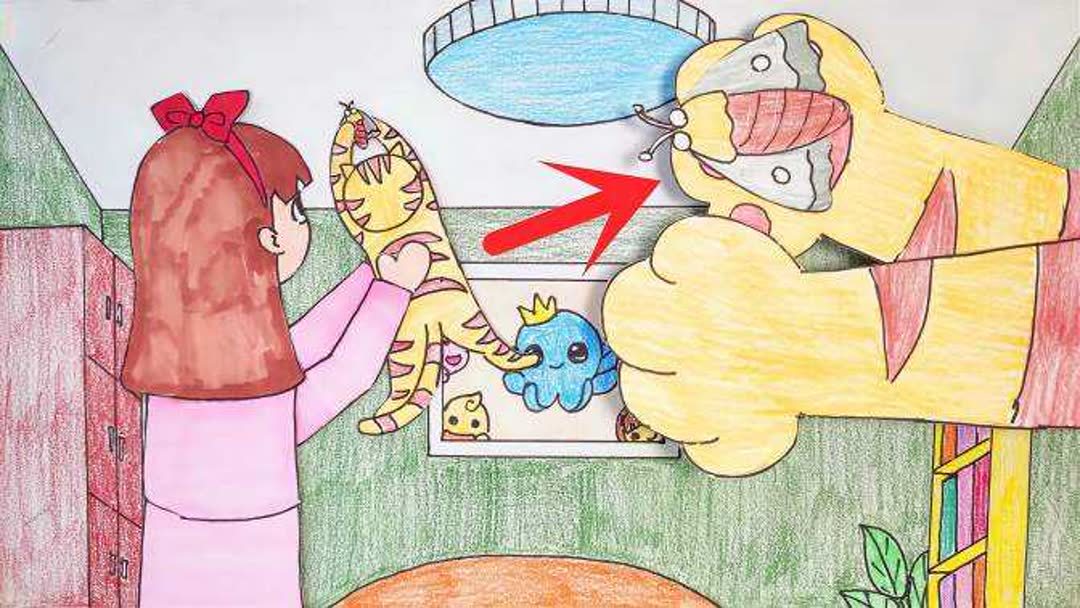 手绘定格动画:七七和小猫五月的日常