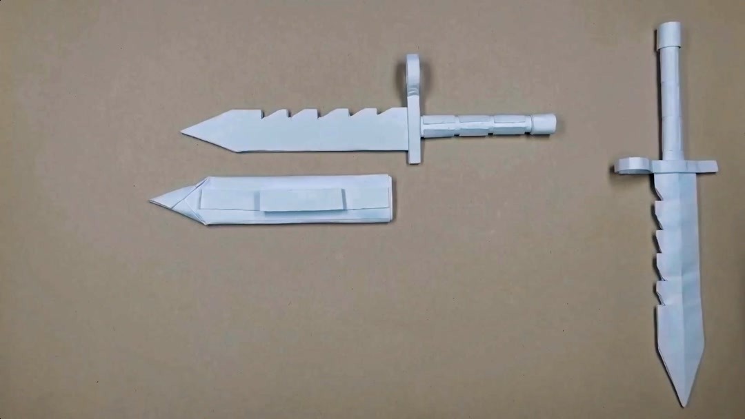 用a4纸自己动做纸质刀 制作简单 好玩又安全 陪孩子一起制作吧