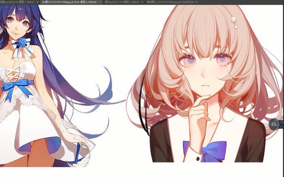 【ps绘画】CG插画原画教学,二次元头发是如何绘制的,零基础必看看完...