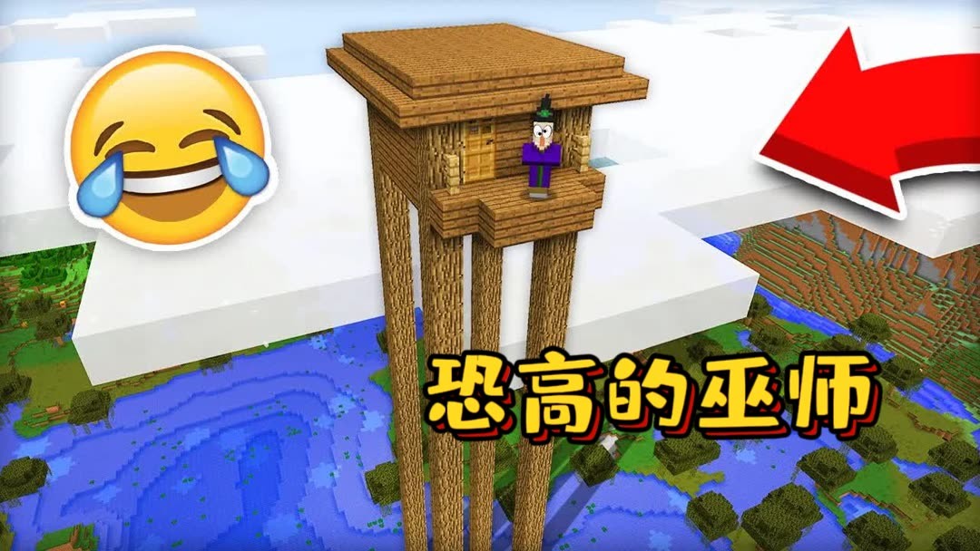 我的世界:阿强的房子被变没了,阿强就将恐高的巫师送到高楼上