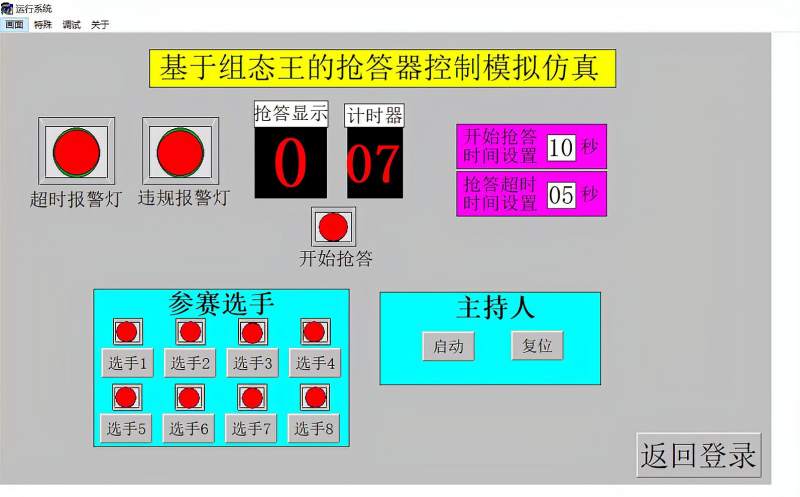 基于组态王的多路抢答器控制模拟组态仿真 六路抢答器 八路抢答