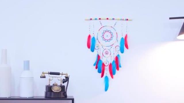 如何拯救家里白墙?自制民族风捕梦网居家装饰,家里瞬间不一样