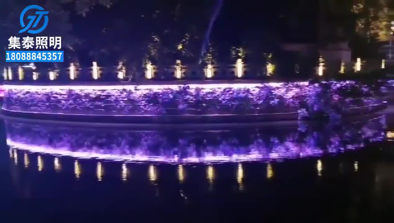 河道亮化工程DMX512洗墙灯跑马效果