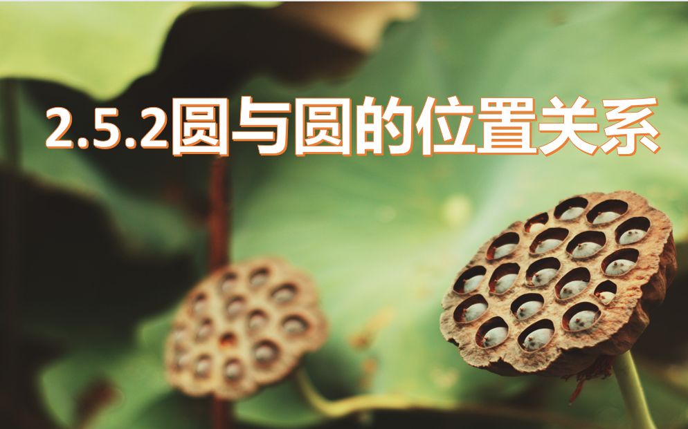 高一学生讲数学选择性必修一2.5.2圆与圆的位置关系。知识点速讲