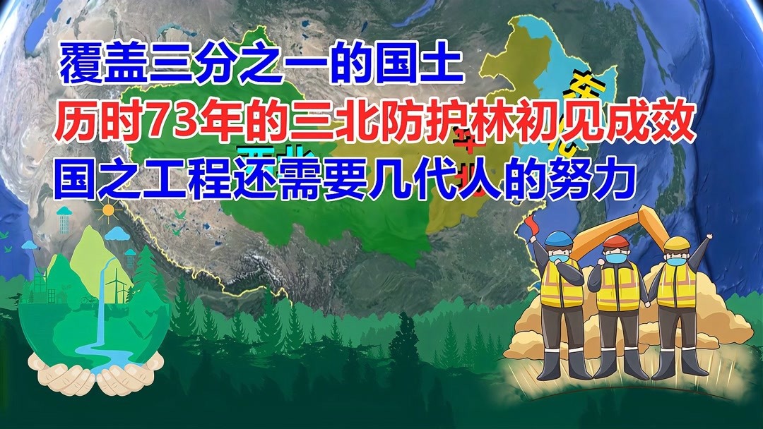 三北防护林初见成效,结合地球一起来看一下