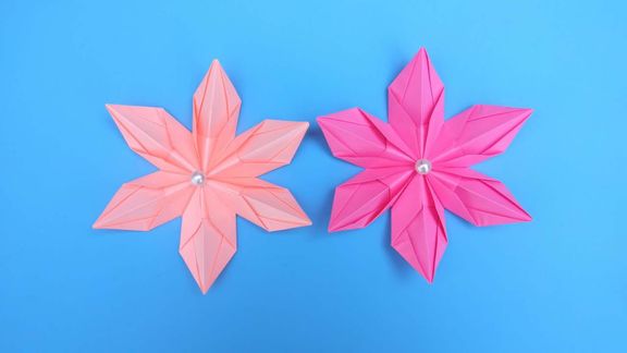 美丽的彩色花朵折纸,做法简单又漂亮,儿童手工折纸视频教程