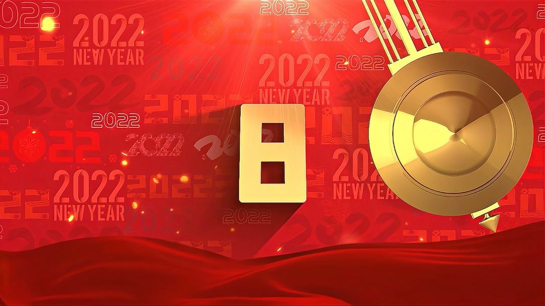 钟摆10秒倒计时新年片头视频素材