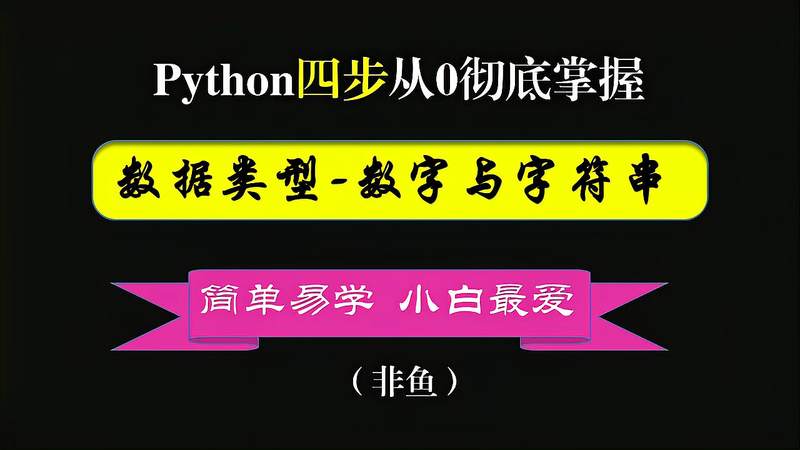 第005课 Python四步从0彻底掌握,数据类型-数字与字符串,超赞!