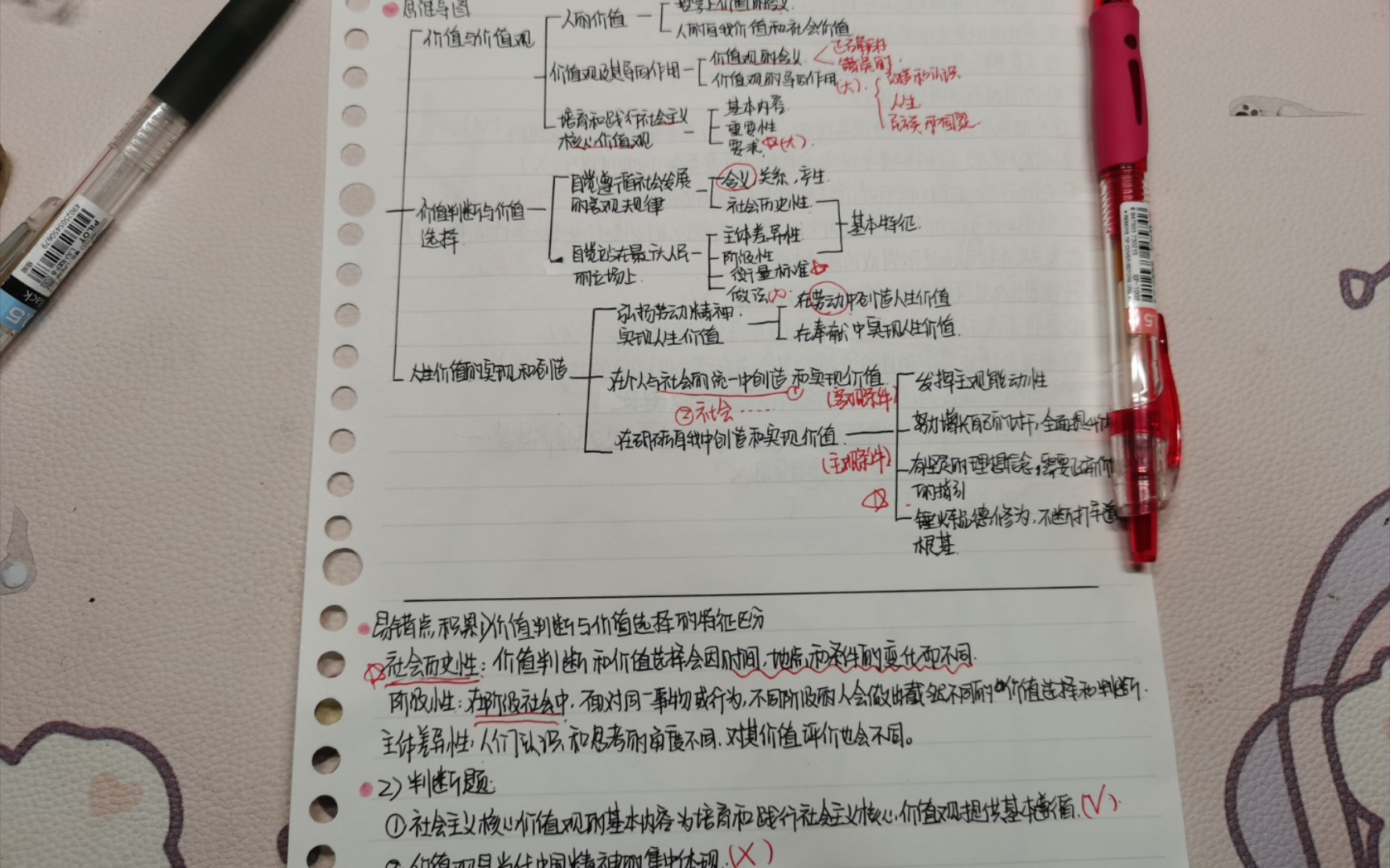 政治必修四哲学第六课实现人生的价值思维导图+易错点整理