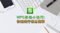 WPS表格小技巧:快速进行信息提取