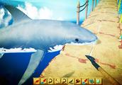 木筏求生-海上生存 大白鲨:这块板子好结实我咬不动了!