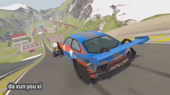 车辆急速下的碰撞模拟场景,看看车辆会变成什么样