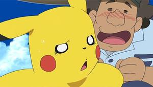 神奇宝贝日月,皮卡丘勇闯电视台,被保安痴汉逮住,欲哭无泪啊