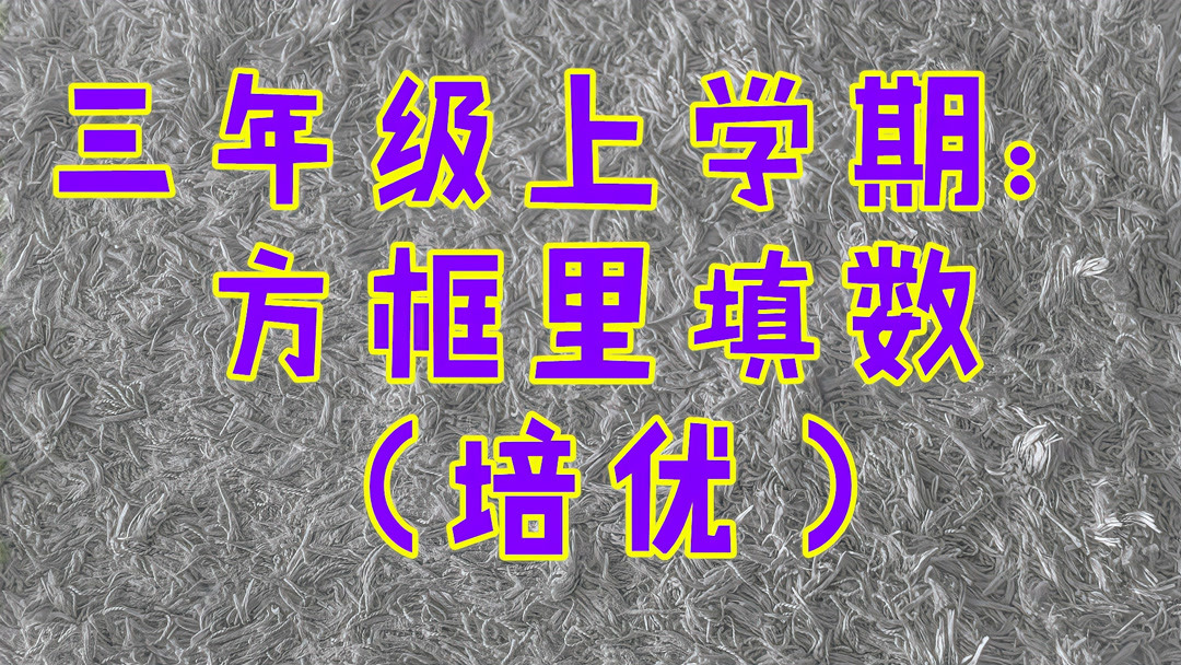 三年级上:方框里填数(培优)