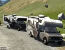 车祸模拟器:瞄准山下的房车,使用石头攻击