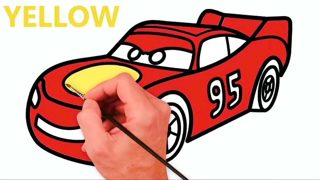 育儿简笔画教学之小跑车,一笔就画完了,快来学学回家哄小孩!