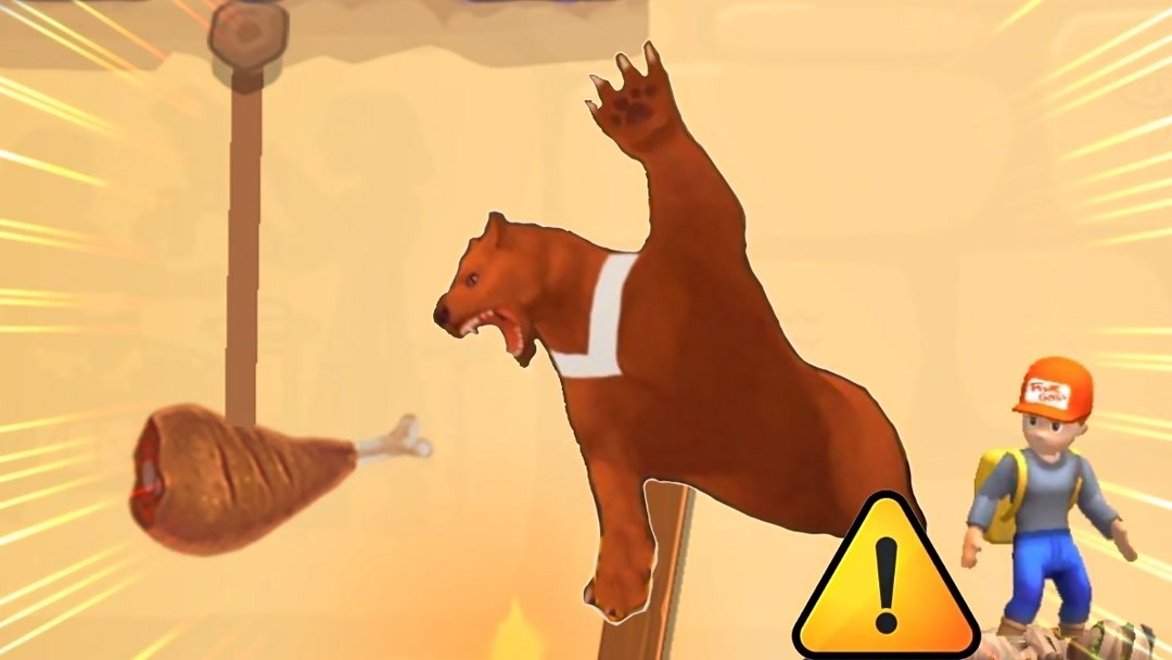 救援模拟器:小男孩请大熊吃鸡腿,趁乱逃走!游戏