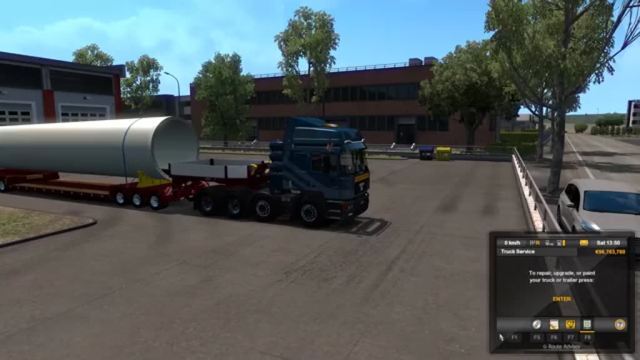 欧洲卡车模拟:重型货物运输,MAN F2000运输17吨的风力涡轮机