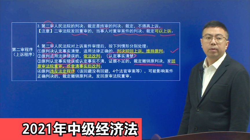 2021年中级经济法第一章总论第三节审判程序(三)