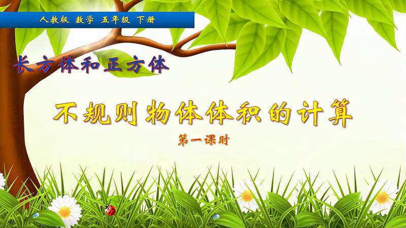 五年级数学下册《不规则物体体积的计算》第1课时,坐在家学数学