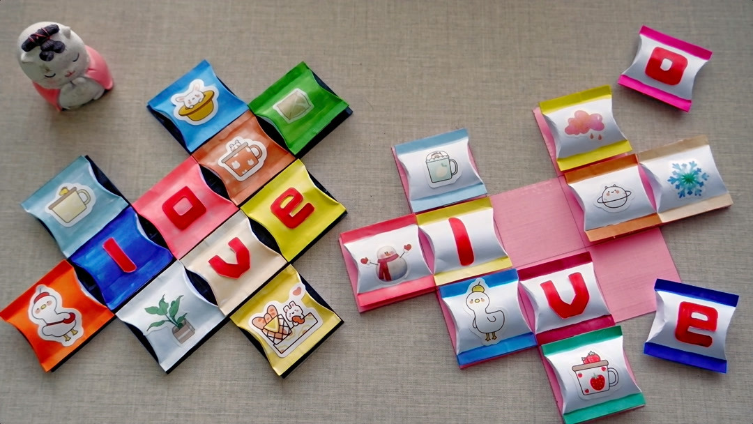 来做超简单的爱心盲袋撕撕乐,几张纸完成,同学一起玩起来!