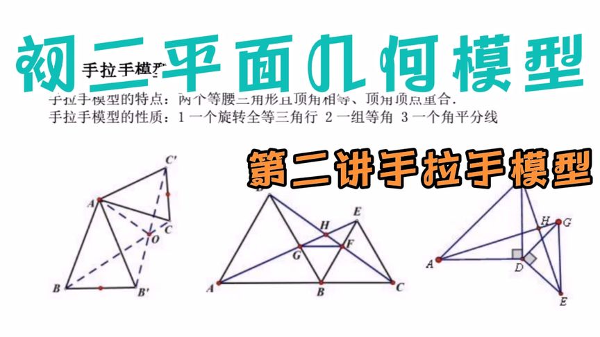 初二平面几何全等模型系列第二讲:手拉手模型及常用的三个结论