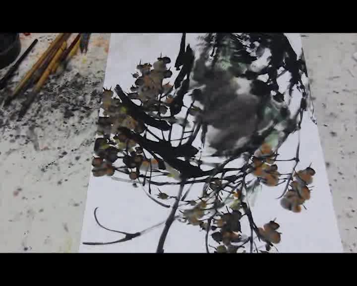 野稻谷中国画-雷甲寿创作示范