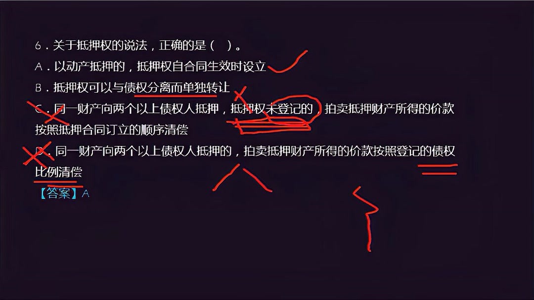 二建《法规》真题解析之抵押的效力