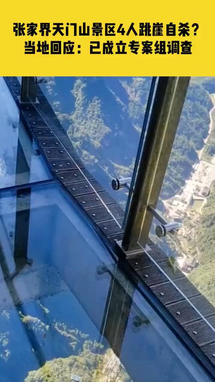 4月6日极目新闻报道,张家界天门山景区4人跳崖自杀?当地回应:已成立...