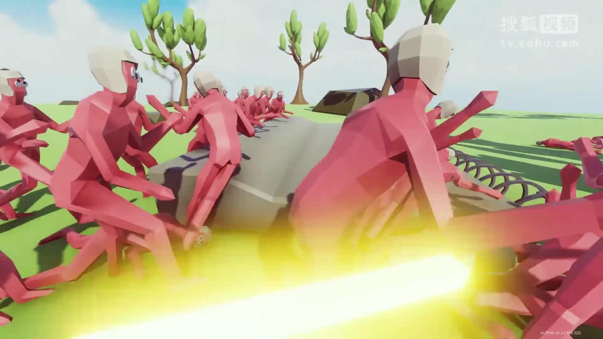 魔哒解说 战争模拟器 百人搞笑逗逼军团大战战地黄毛老爷爷