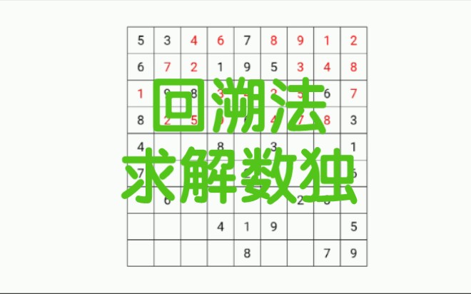 【算法演示】回溯法求解数独,leetcode37题