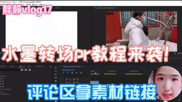 胖静vlog17:水墨转场剪辑教学干货满满,评论区自取素材链接