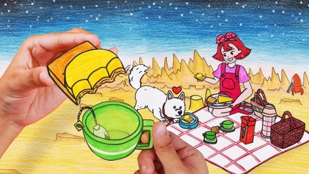 趣味定格动画:去月亮上吃美食,小白依依不舍