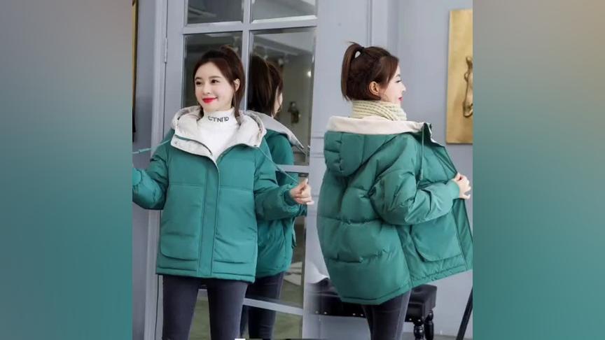 肯的短款羽绒棉服女冬季韩版ins面包服棉袄宽松加厚保暖棉衣外套