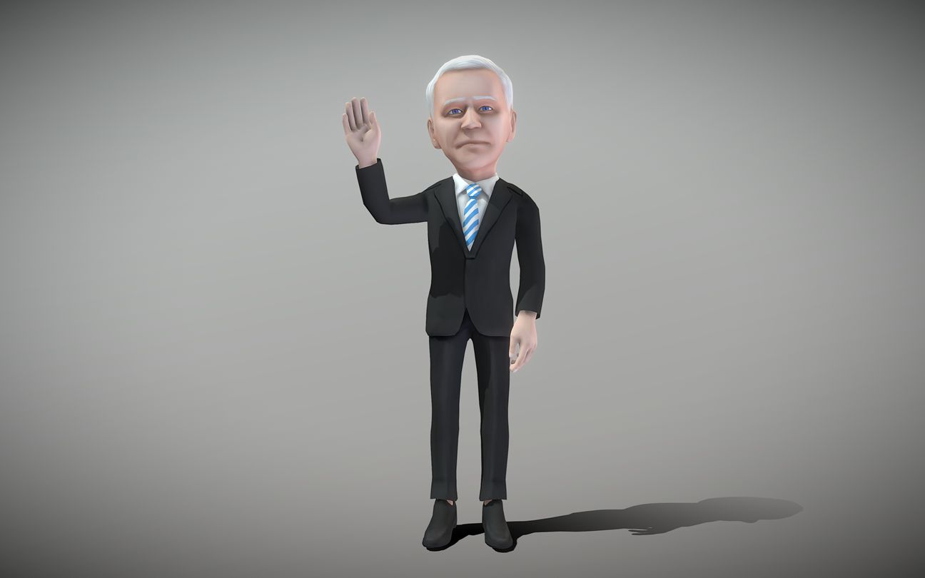 3D模型 - 穿西服的白人男子 - 美国总统 - 拜登 - 附原文件获取地址