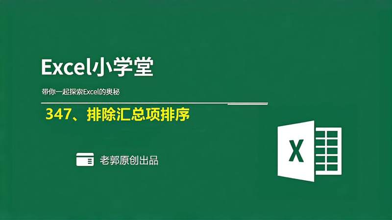 Excel使用技巧之排除汇总项排序