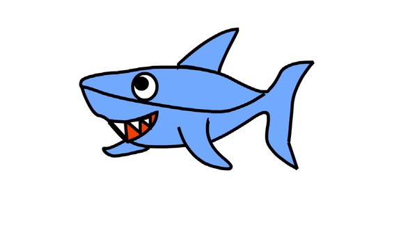 鲨鱼海洋动物简笔画动画教材,儿童学生学画画美术益智绘画课堂
