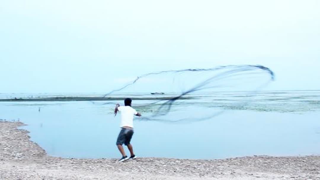 看大哥撒网真是一种享受,到一望无际的湖面捕鱼,大板鲫真漂亮!