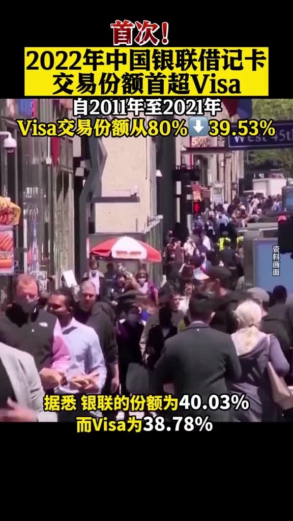40.03%!中国银联借记卡交易份额首超Visa