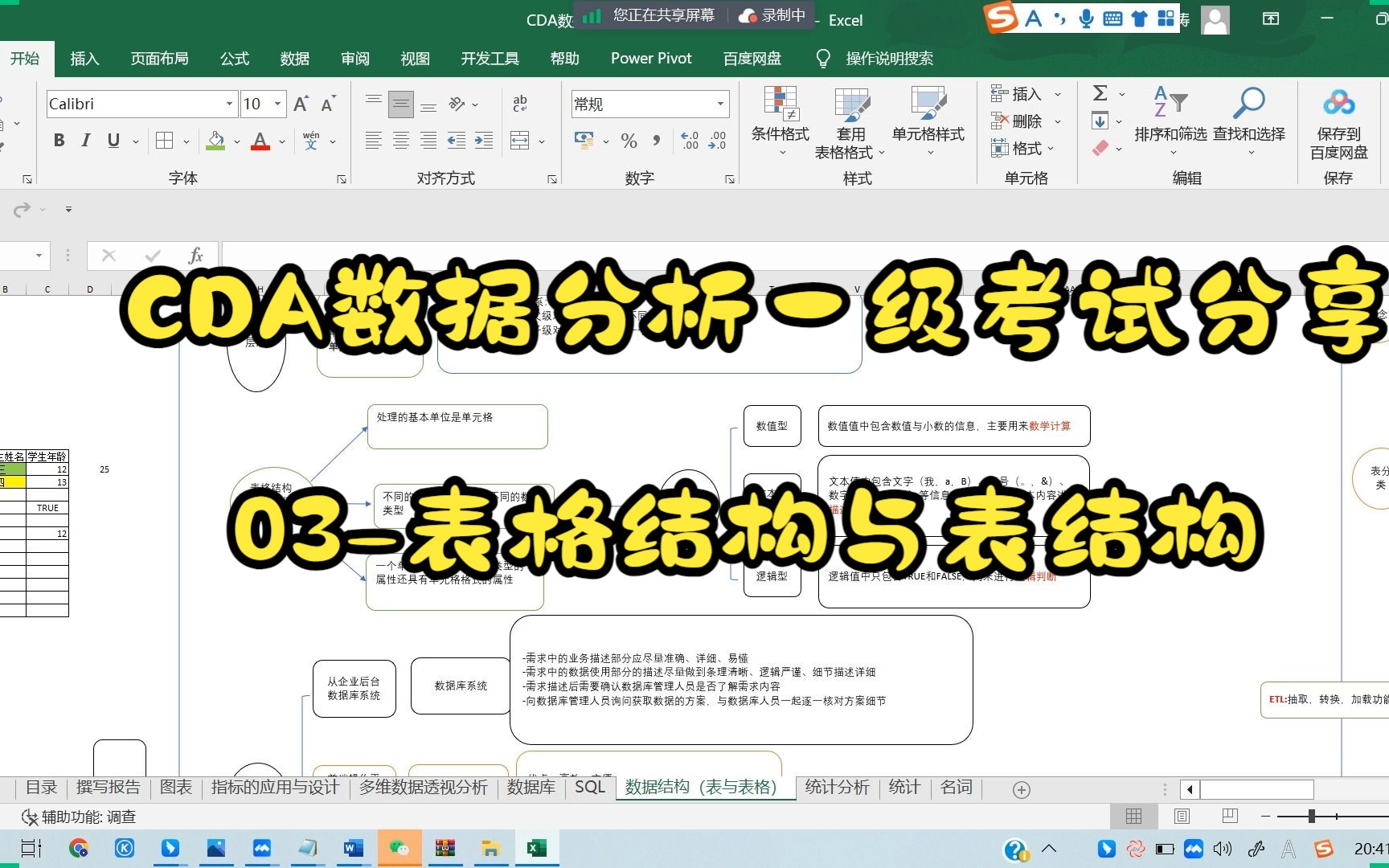 CDA数据分析阿涛系列分享03-表格结构数据与表结构数据