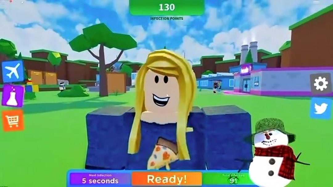 Roblox新冠病毒模拟器!打个喷嚏感染了所有人!咯咯多解说