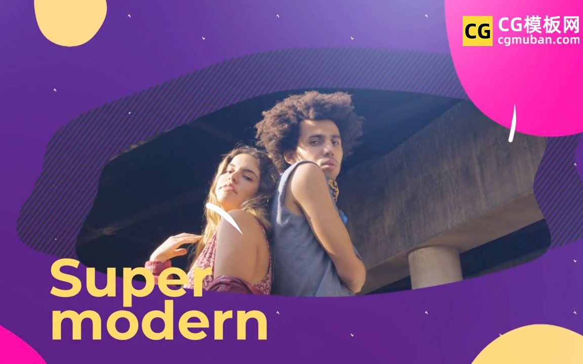 PR模板:彩色流体色块图形视频模板 时尚校园人物歌手介绍宣传片PR...