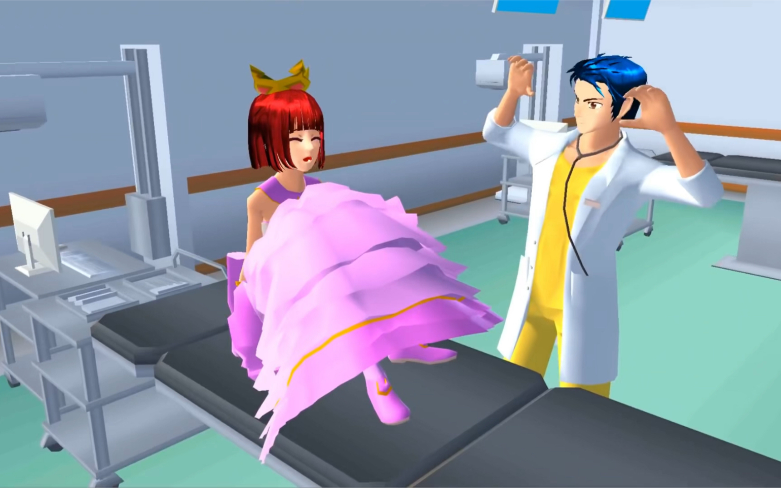 樱花校园模拟器:小舞生了一个小宝宝,却被比比东施了黑魔法!