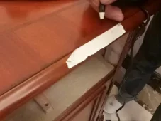 高唐美居家具台面补漆木器修复木纹制作