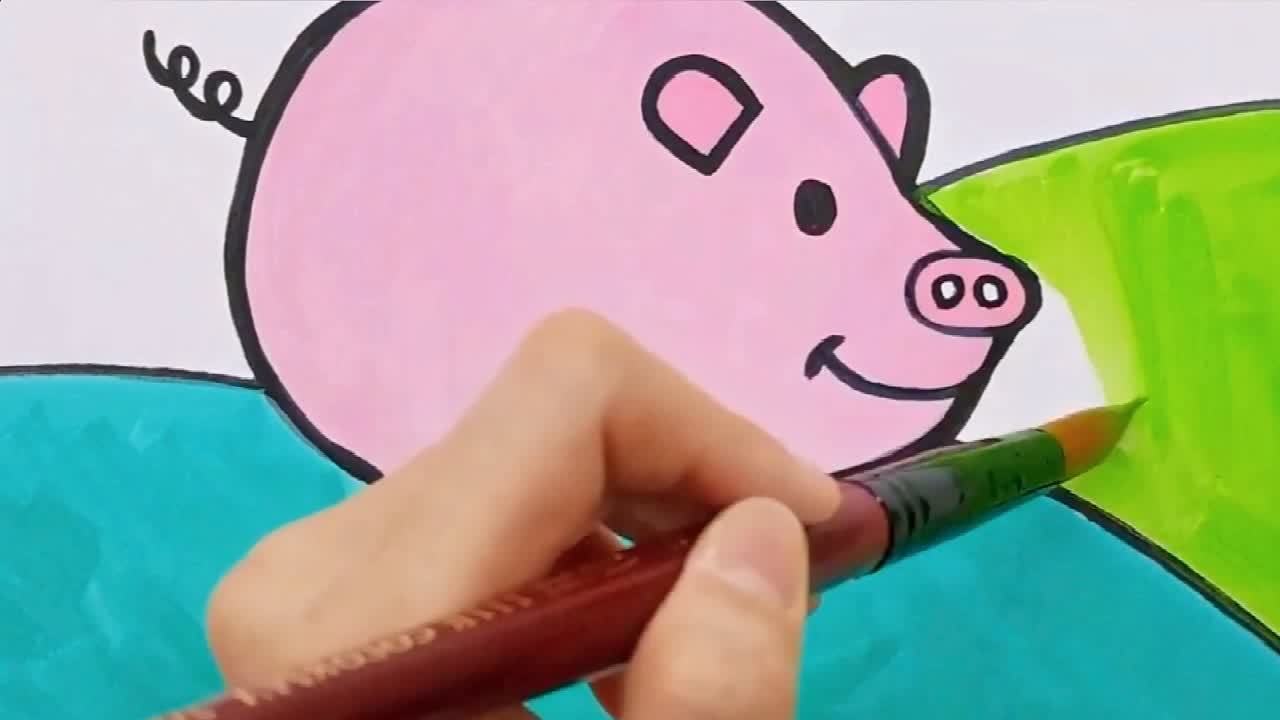 幼儿园画画教学,教小朋友们画一只可爱的小猪