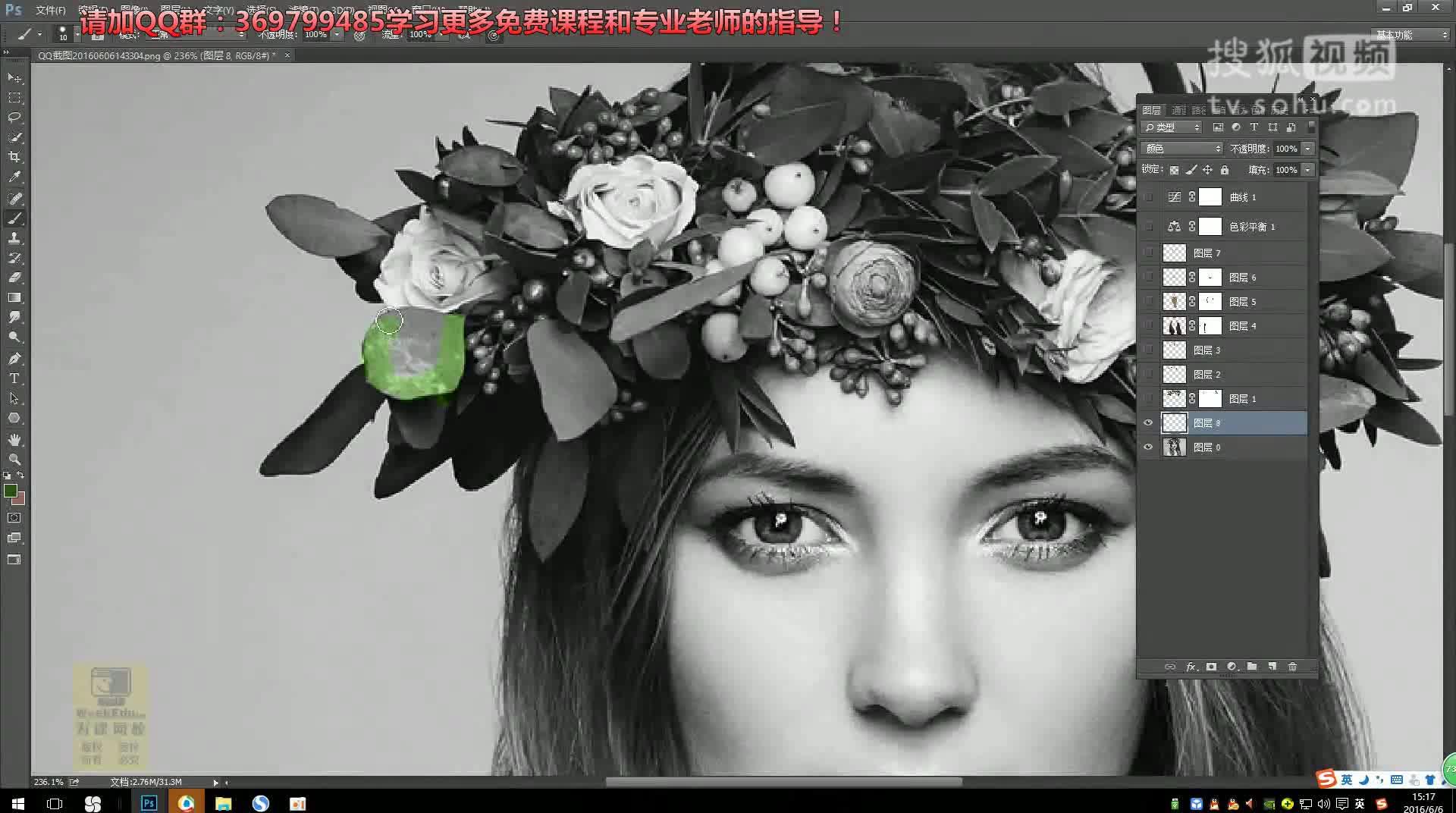 ps人像精修教程 ps黑白照片上色 影楼照片调色教程 ps入门教程 ps...