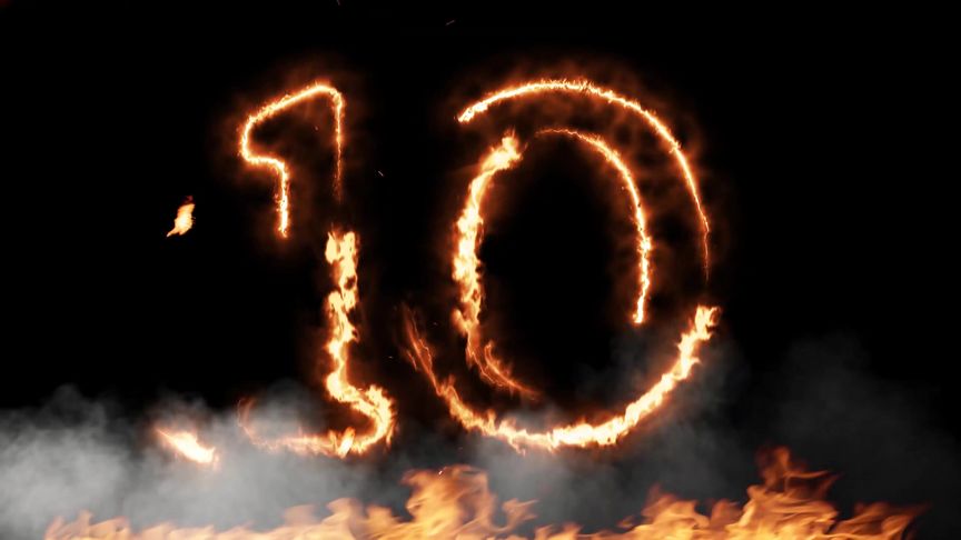 特效火焰10秒倒计时(有音效)视频素材#倒计时 #10秒倒计时 #火焰