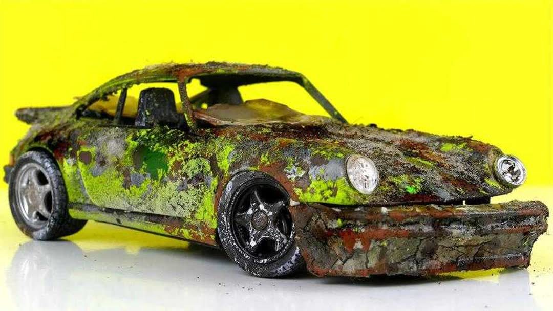 翻新破旧保时捷911跑车模型